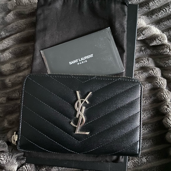 Yves Saint Laurent | Bags | Yves Saint Laurent Zip Wallet | Poshmark